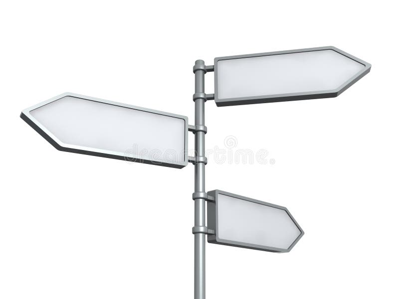 Blank directional sign stock illustration. Illustration of reflect ...