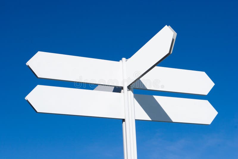 White Directional Sign Post Stock Illustration - Illustration of ...