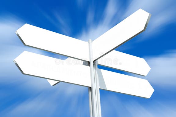 Blank Directional Sign Post Stock Illustration - Illustration of ...