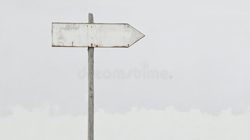 Blank Directional Signpost a Weathered Blank Signpost Points Right ...