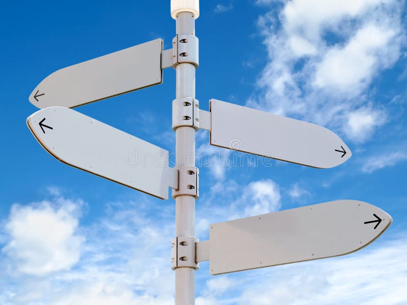 Blank Directional Signs Post Stock Photo - Image of concepts, post ...