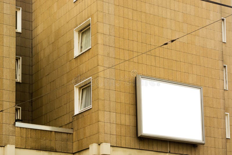Blank Display Ad on House Wall Stock Image - Image of blank, canvas ...
