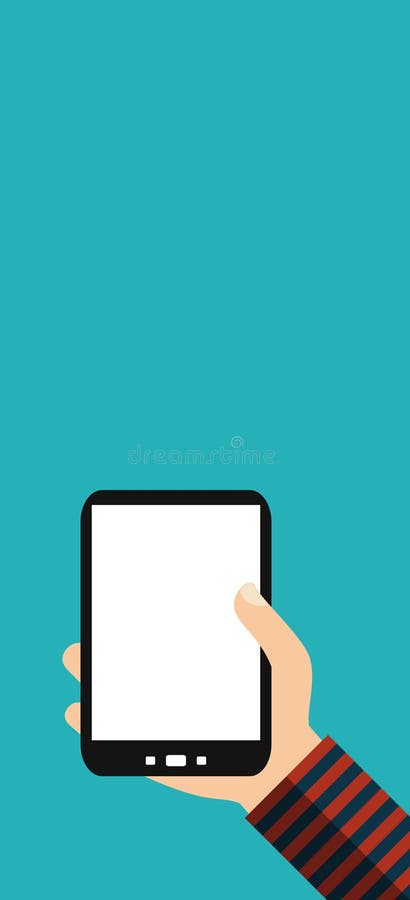 Blank Display - Hand with Phone Stock Illustration - Illustration of ...