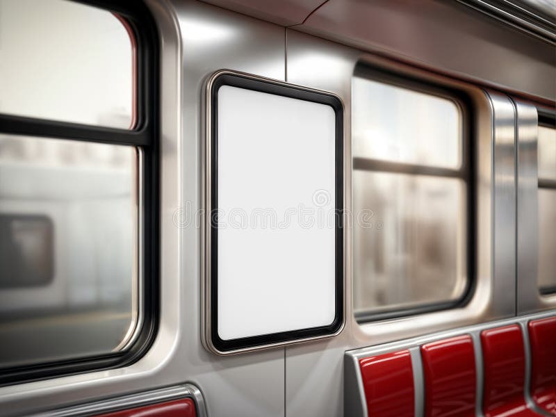 Blank Display Panel in Subway Train Interior Stock Illustration ...