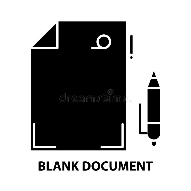 Blank Document Icon, Black Vector Sign with Editable Strokes, Concept ...