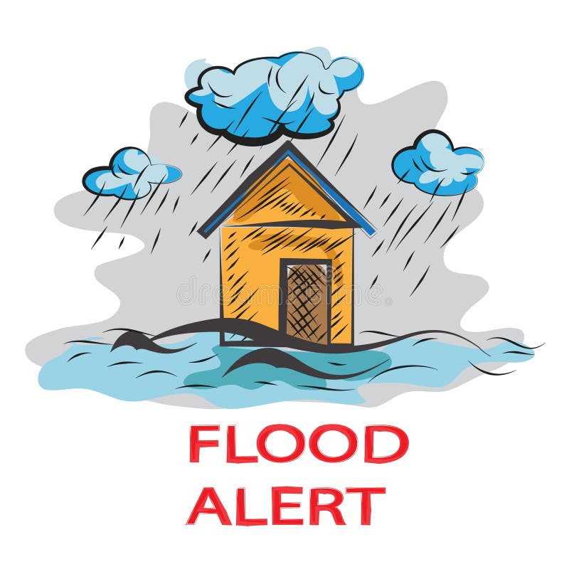 Flood Alert and Warning Sign Pin Stock Vector - Illustration of ...