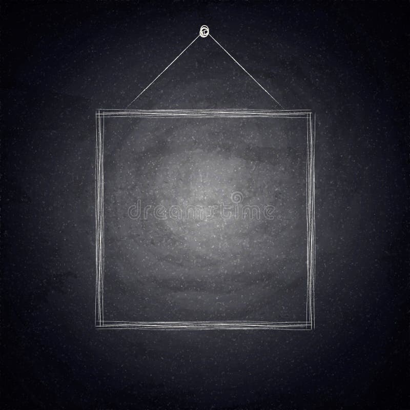 Blank Drawing Empty Frame on Chalkboard Background Stock Illustration ...
