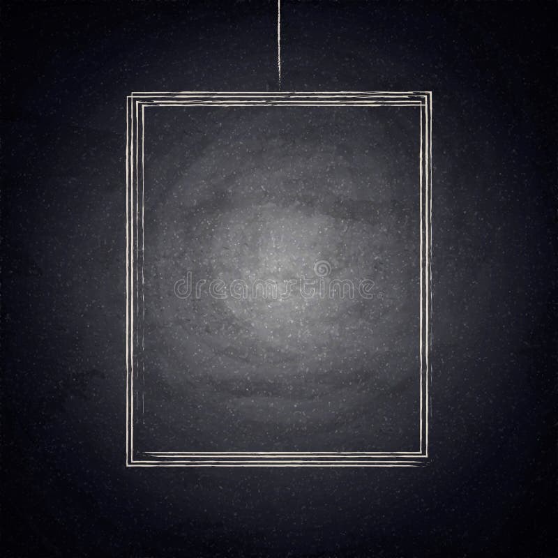 Blank Drawing Empty Frame on Chalkboard Background Stock Illustration ...
