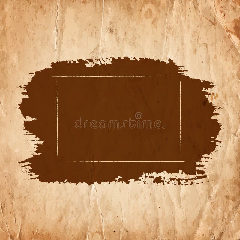 Blank Drawing Empty Rough Frame on Old Paper Background Stock ...