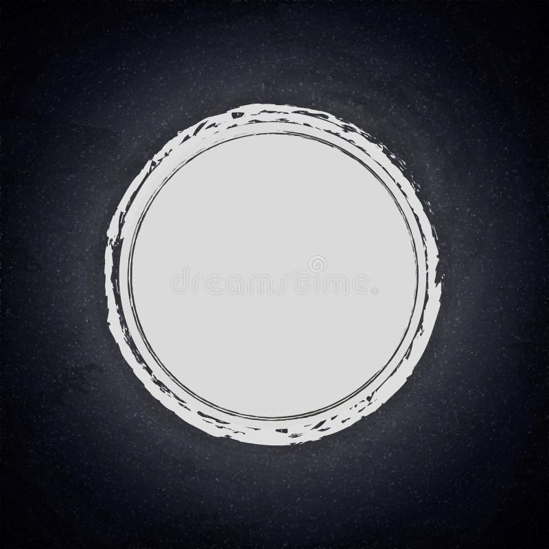 Blank Drawing Empty Round Frame on Chalkboard Background Stock Photo ...
