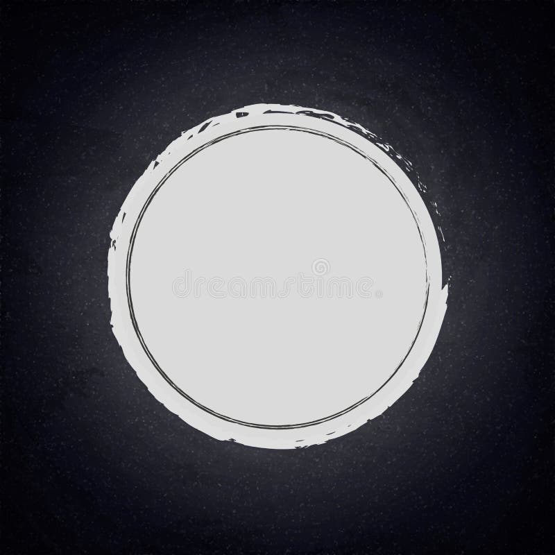 Blank Drawing Empty Round Frame on Chalkboard Background Stock Photo ...