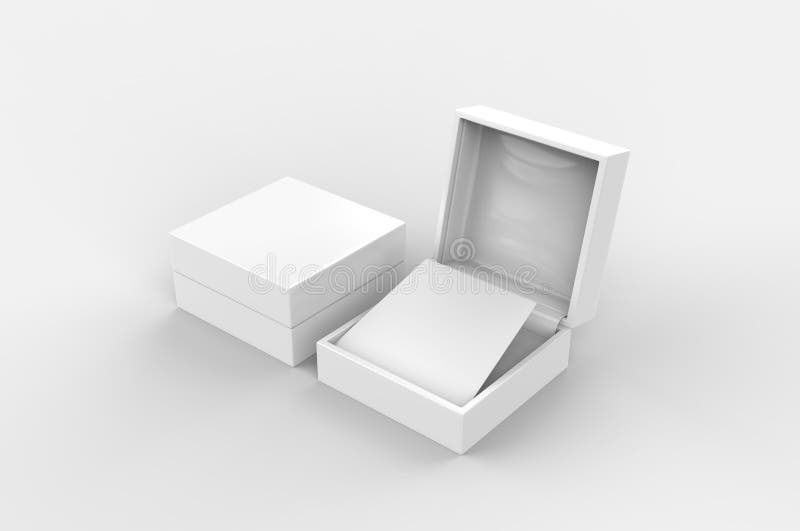Blank Earring Box for Branding. 3d Illustration Rendering. Stock ...