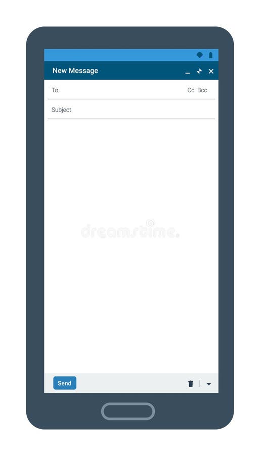 Blank Email Template in a Smart Phone Stock Vector - Illustration of ...