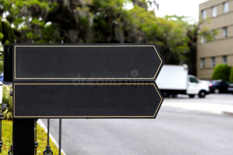 Blank Empty Black Arrow Signs with Copy Space Stock Image - Image of ...