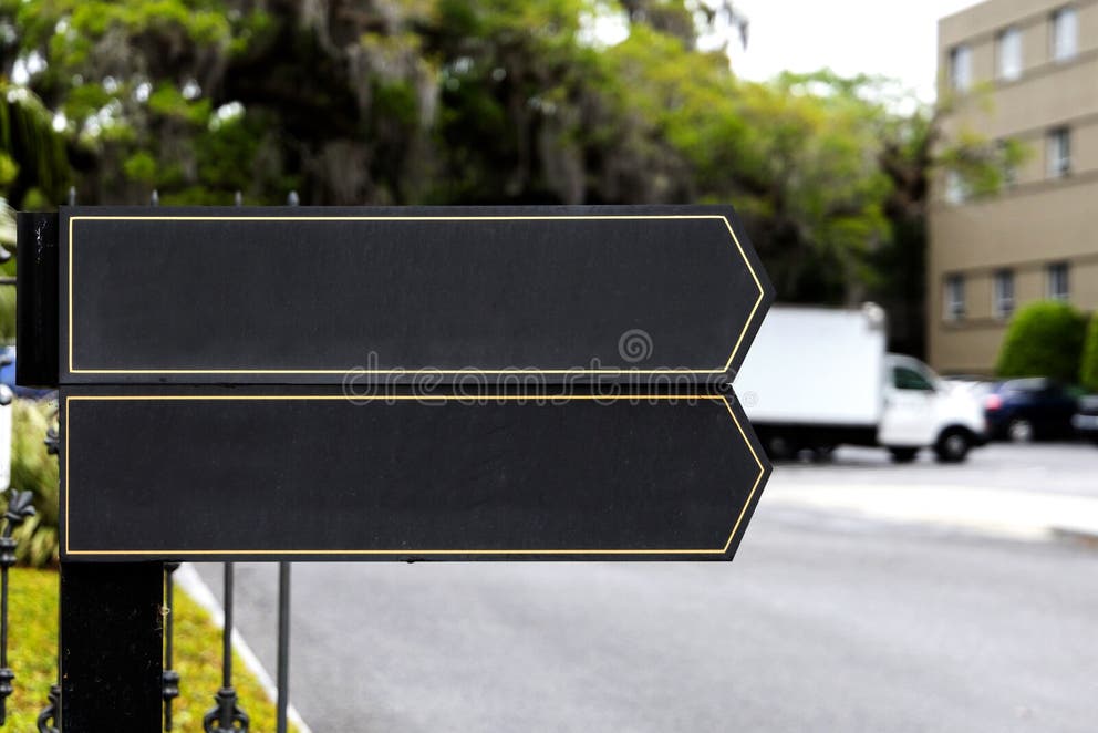 Blank Empty Black Arrow Signs with Copy Space Stock Image - Image of ...