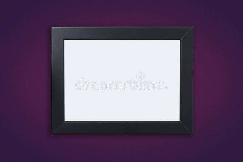 Blank Empty Black Photoframe on Purple Background Stock Image - Image ...