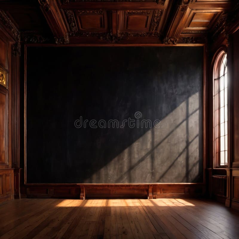 Blank, Empty, Blackboard for Written Message, in Retro Vintage ...