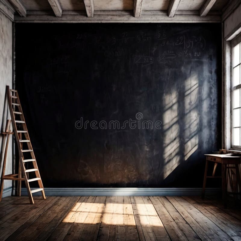 Blank, Empty, Blackboard for Written Message, in Retro Vintage ...