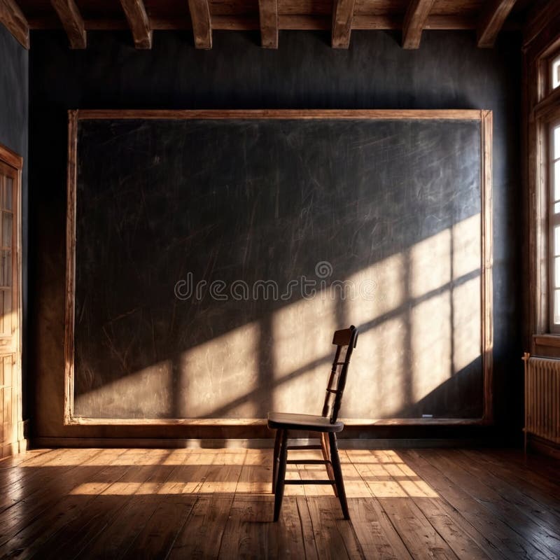 Blank, Empty, Blackboard for Written Message, in Retro Vintage ...