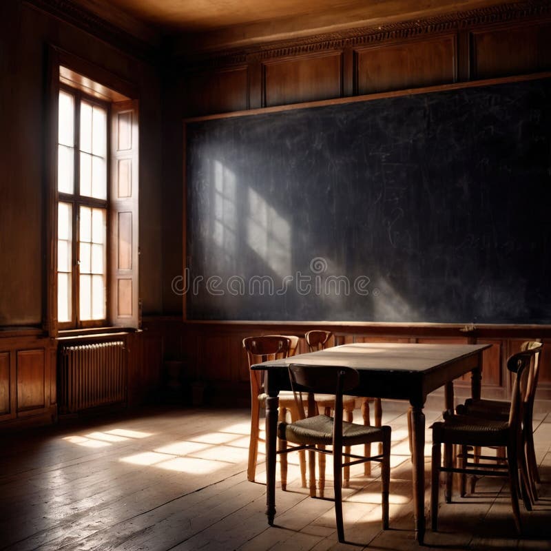 Blank, Empty, Blackboard for Written Message, in Retro Vintage ...