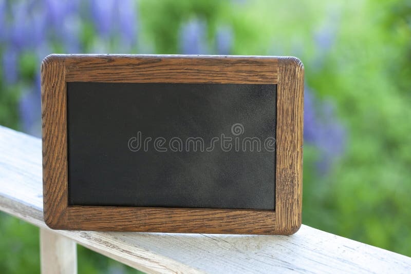 Blank Empty Chalkboard on Summer Background Stock Photo - Image of ...