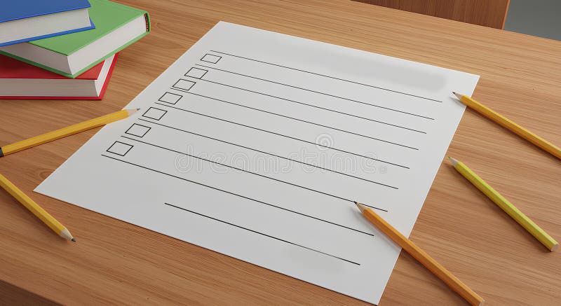 Blank, Empty Checklist Paper Mockup, 3d Rendering, Isolated ...