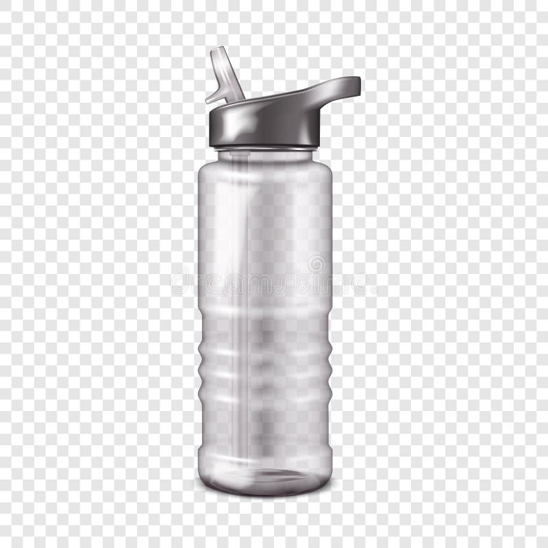 Blank Empty Clear Plastic Water Bottle With Flip Up Sip Lid And Straw Mock Up Reusable Travel
