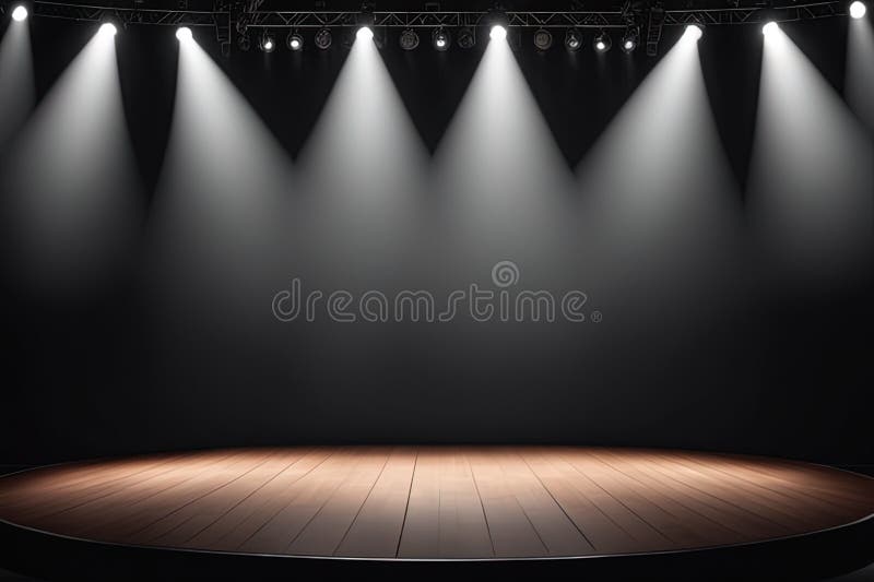 Blank Empty Concert Stage with Spotlights and Spotrays, Stage for Your ...