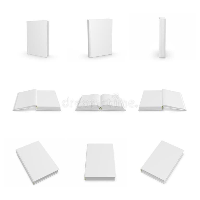 Blank Empty Cover Hardcover Book Stack Collection Stock Illustration ...