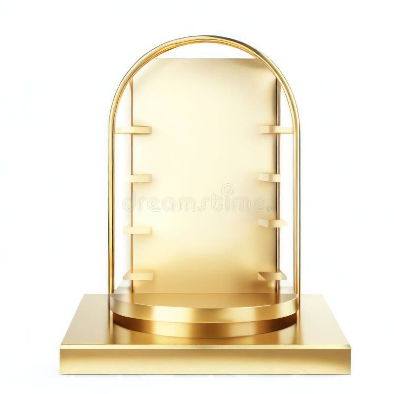 Blank Empty Gold Podium Mockup Isolated on White Background.generative ...