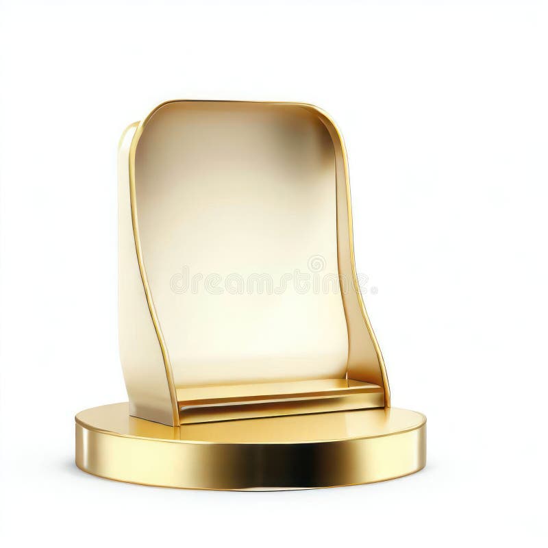 Blank Empty Gold Podium Mockup Isolated on White Background.generative ...