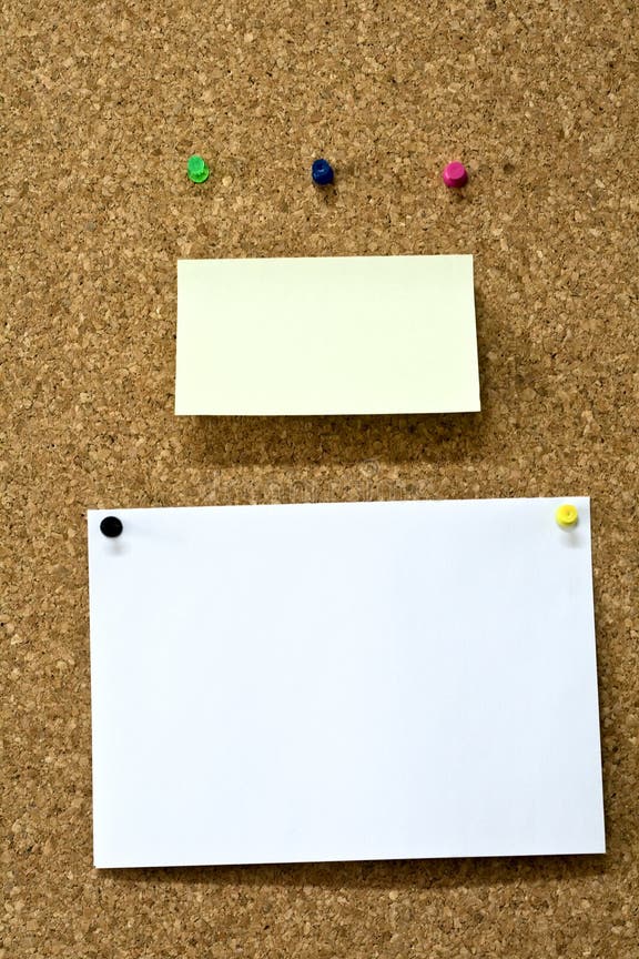 Blank Empty Memo Notes on Corkboard Stock Photo - Image of office ...