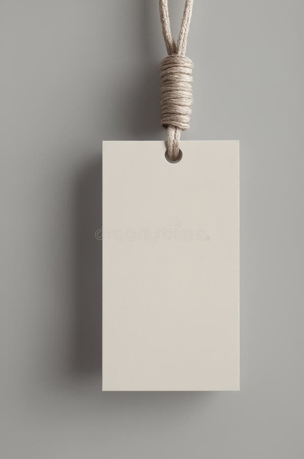 Blank Empty Mockup of Tag Label. Paper White Tag Label Stock ...