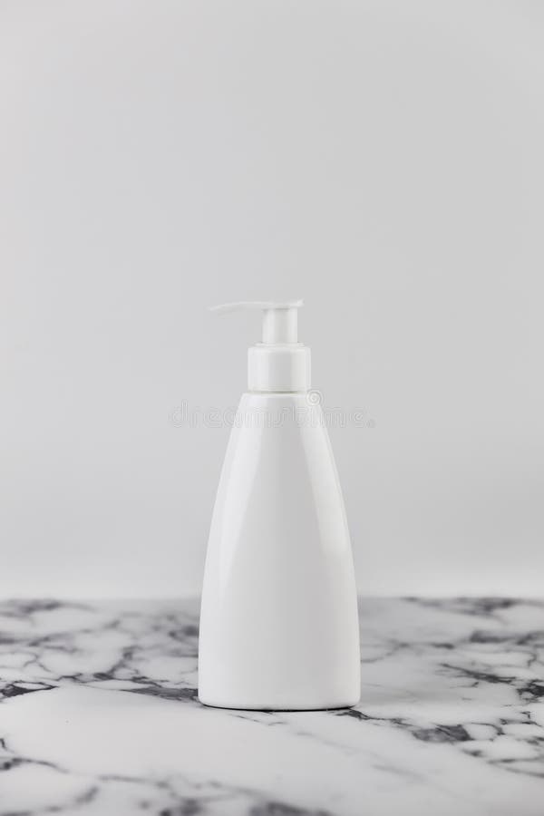 Blank Empty Moisturizer Container on White Background on Marble Table ...