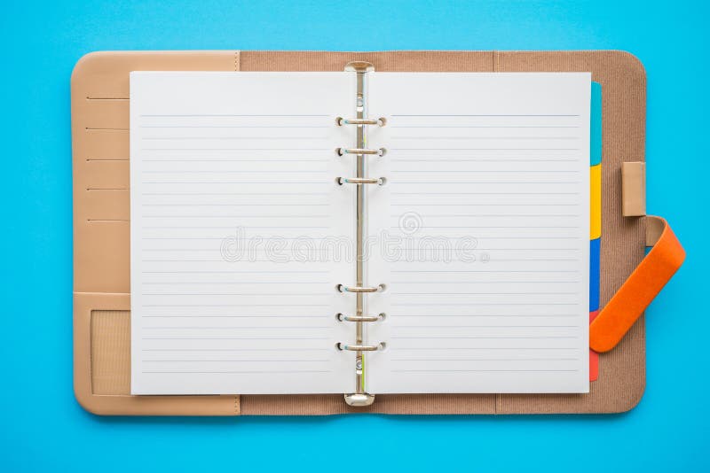 Blank Empty Notepad on Blue Background Stock Photo - Image of blank ...