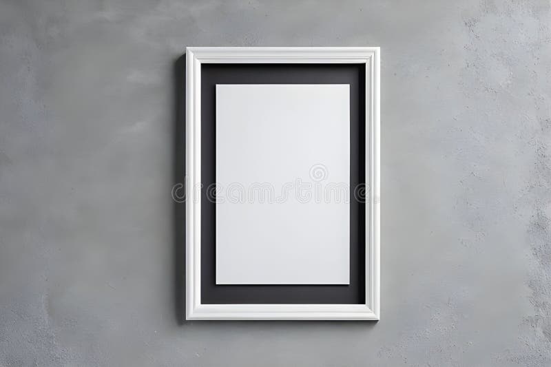 Blank Empty Picture Frame Mockup on Gray Cement Wall. Stock ...