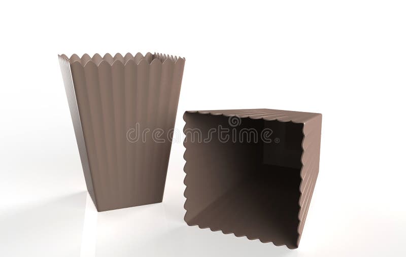 Empty Popcorn Bucket Vector Illustration Isolated on White Background ...