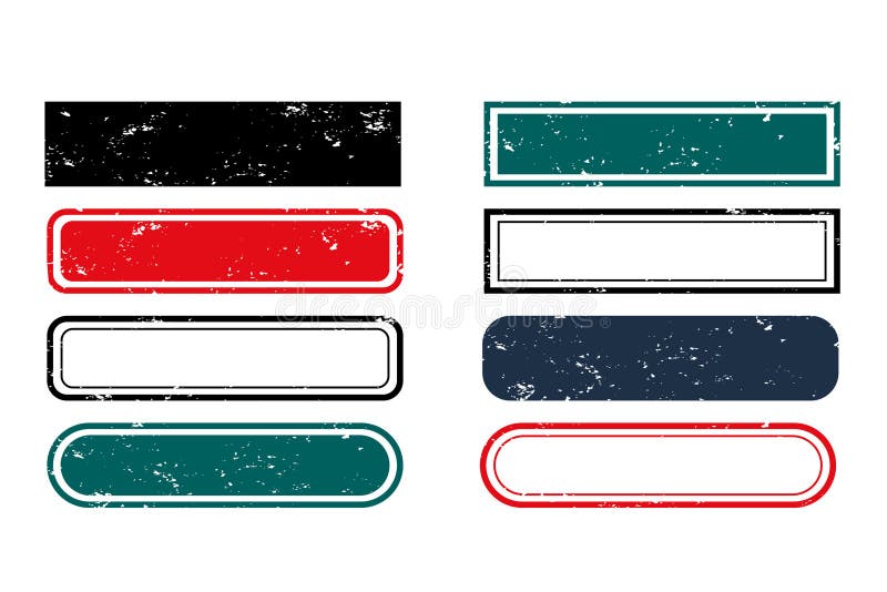 Blank Empty Rectangular Stamps Labels Set of Eight Stock Vector - Illustration of vector ...