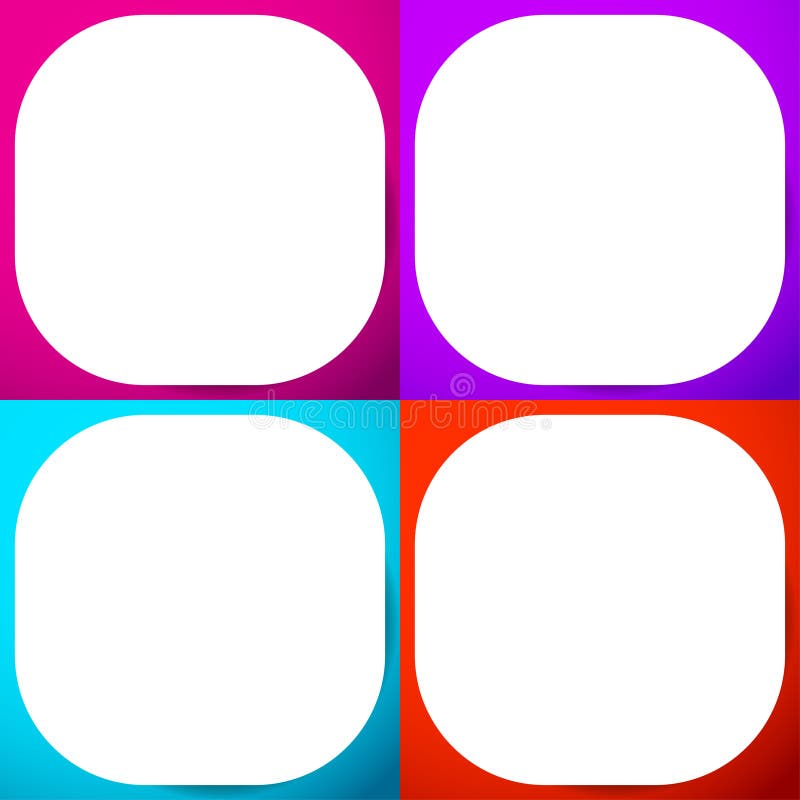 Blank, Empty Rounded Square Button, Badge, and Pin Shape Design Element ...