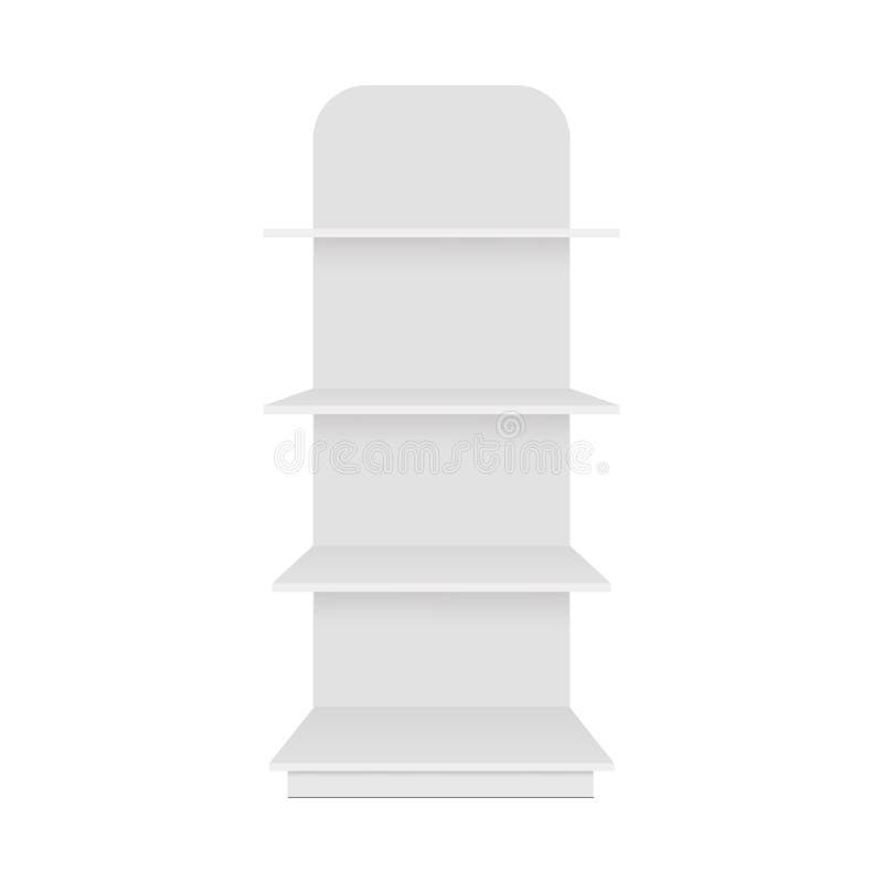 Blank Empty Showcase Display With Retail Shelves. Front View. Vector ...