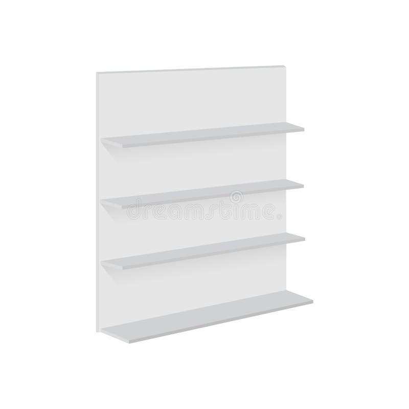 Blank Empty Showcase Display with Retail Shelves. Vector Mock Up Stock ...