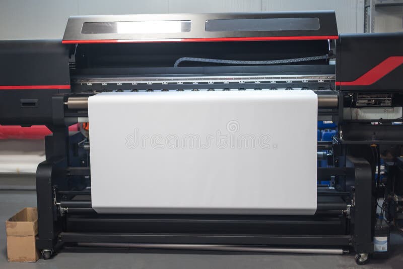 Blank Empty Space of White Paper on Industrial Printer Plotter Stock ...