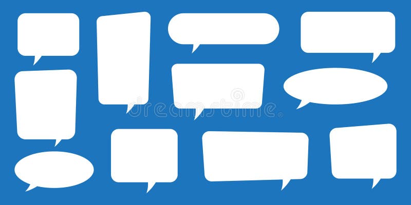 Blank Empty Speech Bubbles. Speak Bubble Balloon, Cartoon Chatting Box ...