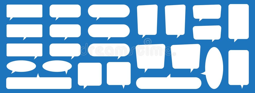 Blank Empty Speech Bubbles. Speak Bubble Balloon, Cartoon Chatting Box ...