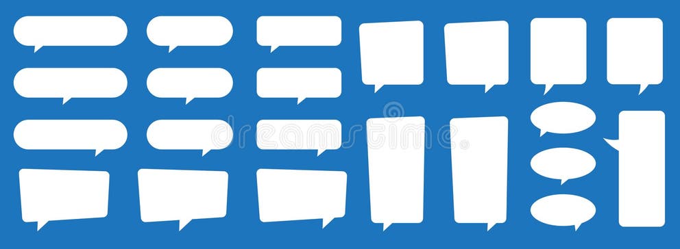 Blank Empty Speech Bubbles. Speak Bubble Balloon, Cartoon Chatting Box ...