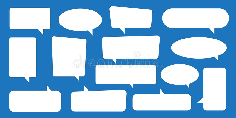 Blank Empty Speech Bubbles. Speak Bubble Balloon, Cartoon Chatting Box ...