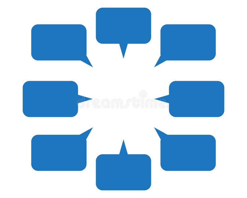 Set of Speech Bubbles. Blank Empty White Speech Bubbles. Cartoon ...