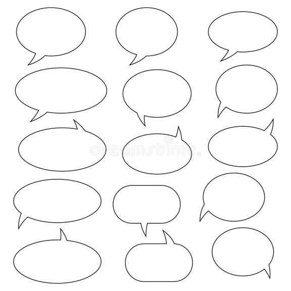 Blank Empty Speech Bubbles, Speaking or Talk Bubble, Speech Balloon ...