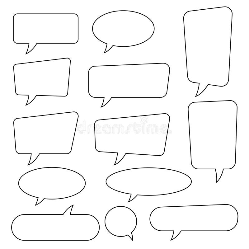 Blank Empty Speech Bubbles, Speaking or Talk Bubble, Speech Balloon ...