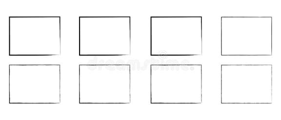 Blank Empty Squares Brush Stroke Frame Vector Illustration Stock ...